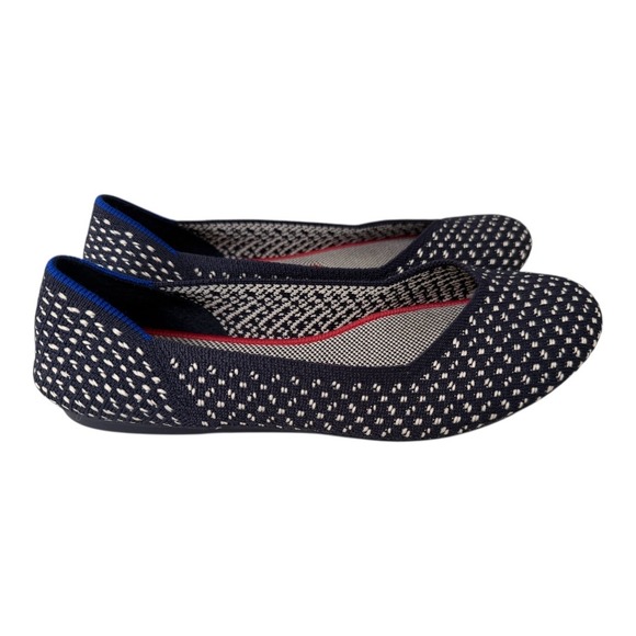Rothy's | Shoes | Rothys Navy White Dot Knit Ballet Flats Size 8 ...